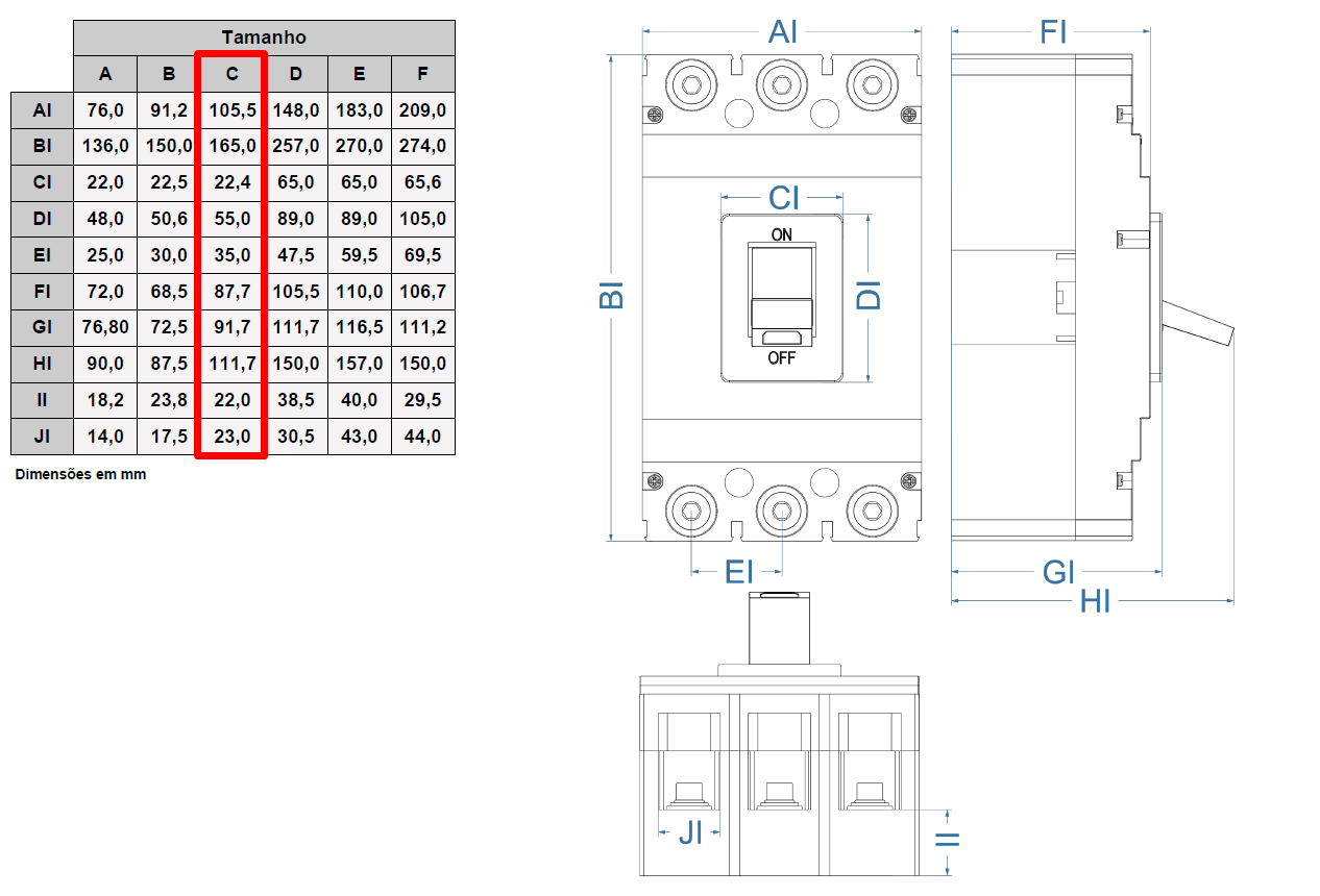 Kit Disjuntor Caixa Moldada 150A + Manopla 225L