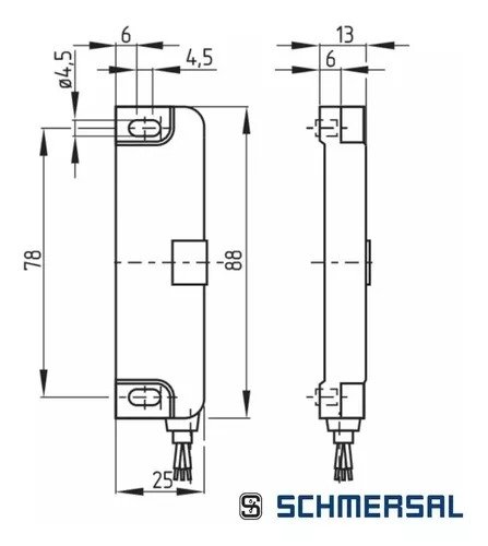 Sensor De Segurança Retangular Magnético 3m Bns 36-02/10Z-R