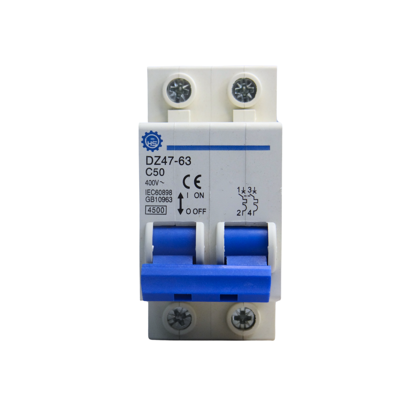 Mini Disjuntor 6KA Curva C 2 Polos 50A DZ47