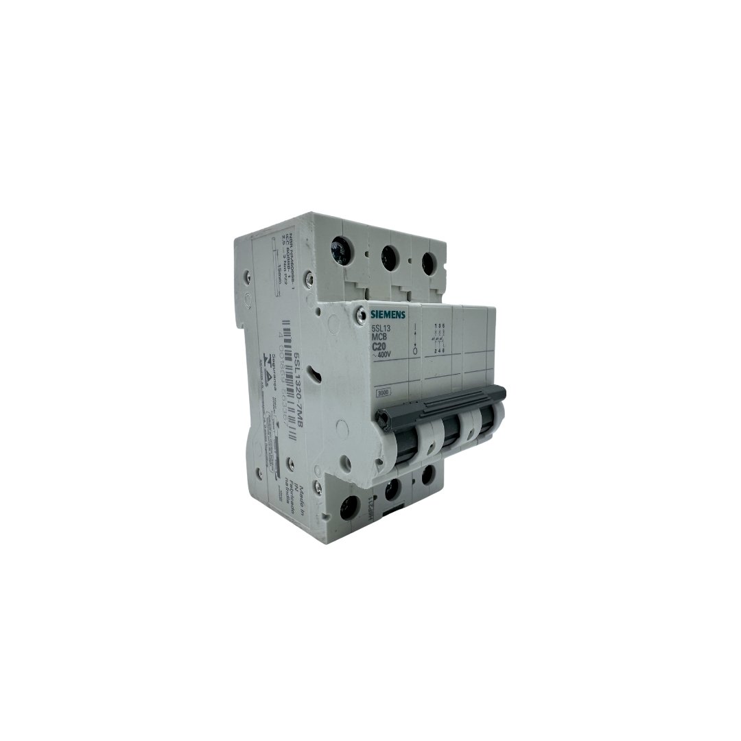 Mini Disjuntor 3KA Curva C 3 Polos 20A 5SL1320-7MB Siemens